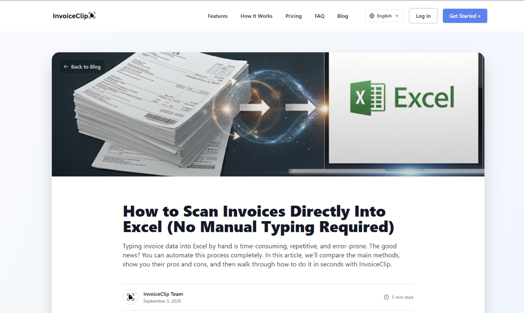 How to Scan Invoices Directly Into Excel (No Manual Typing Required) | InvoiceClip